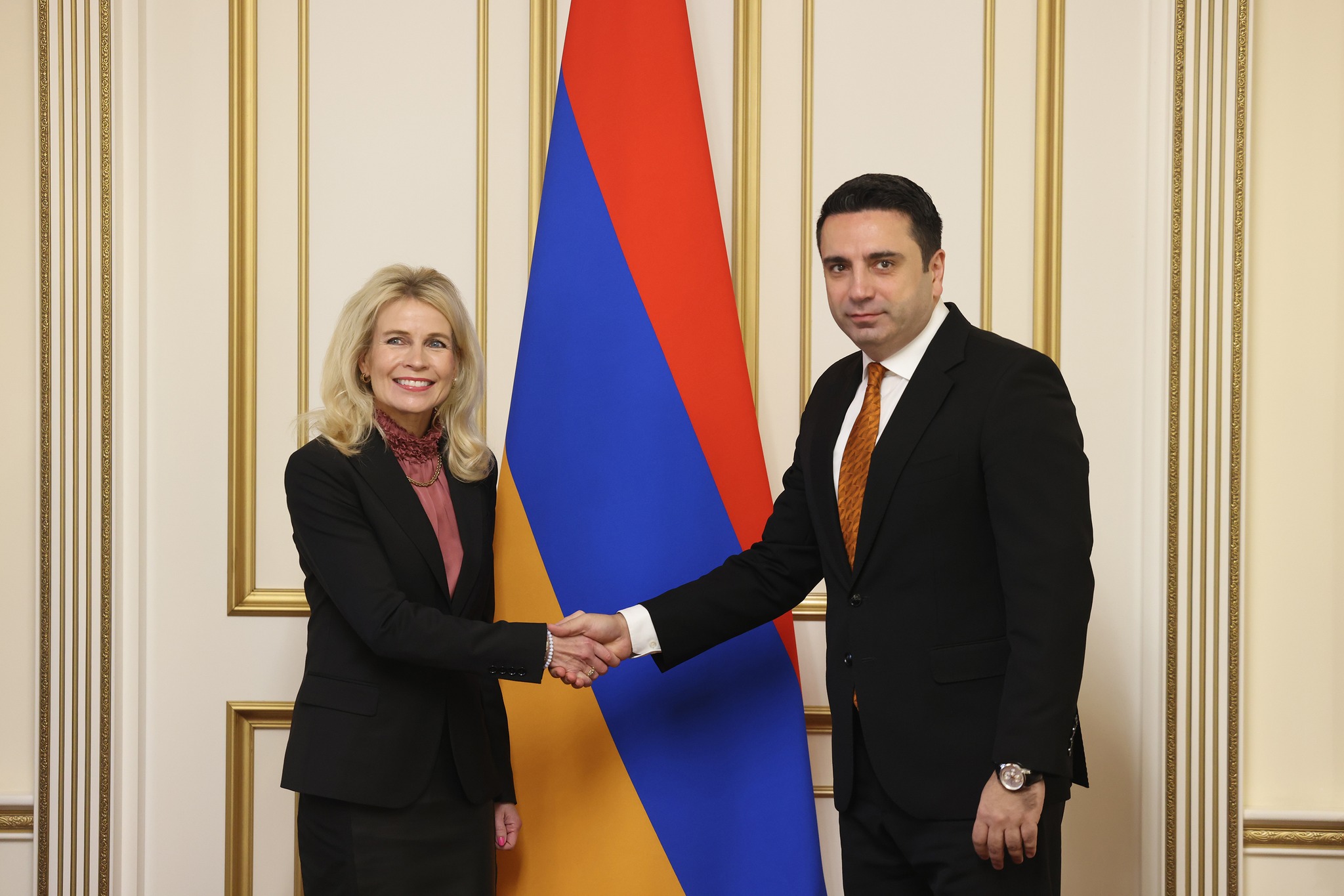 Alen Simonyan Receives Delegation Led by OSCE PA President Pia Kauma