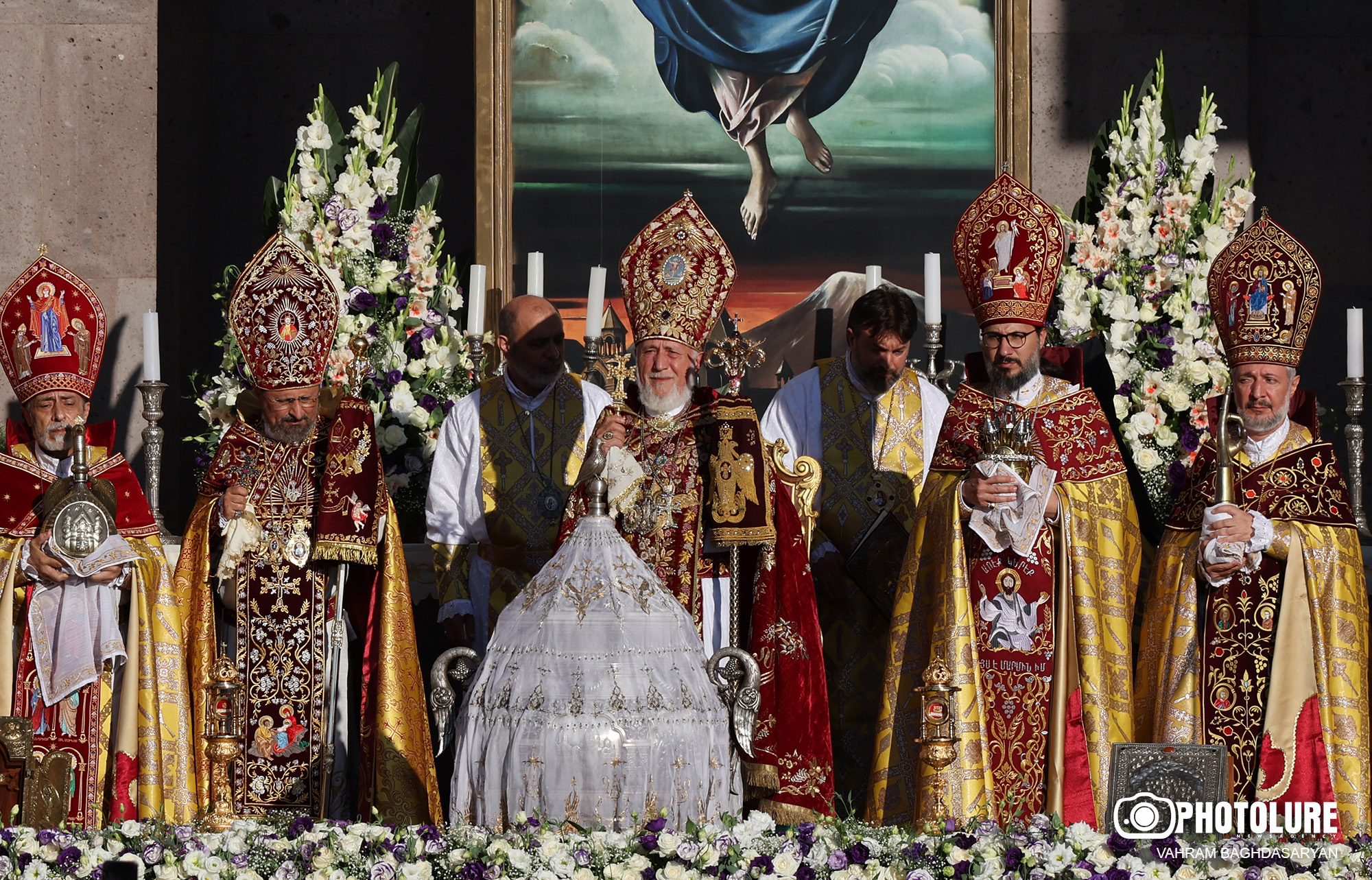 Blessing of Holy Muron in open altar of St. Trdat of Mother See of Holy ...