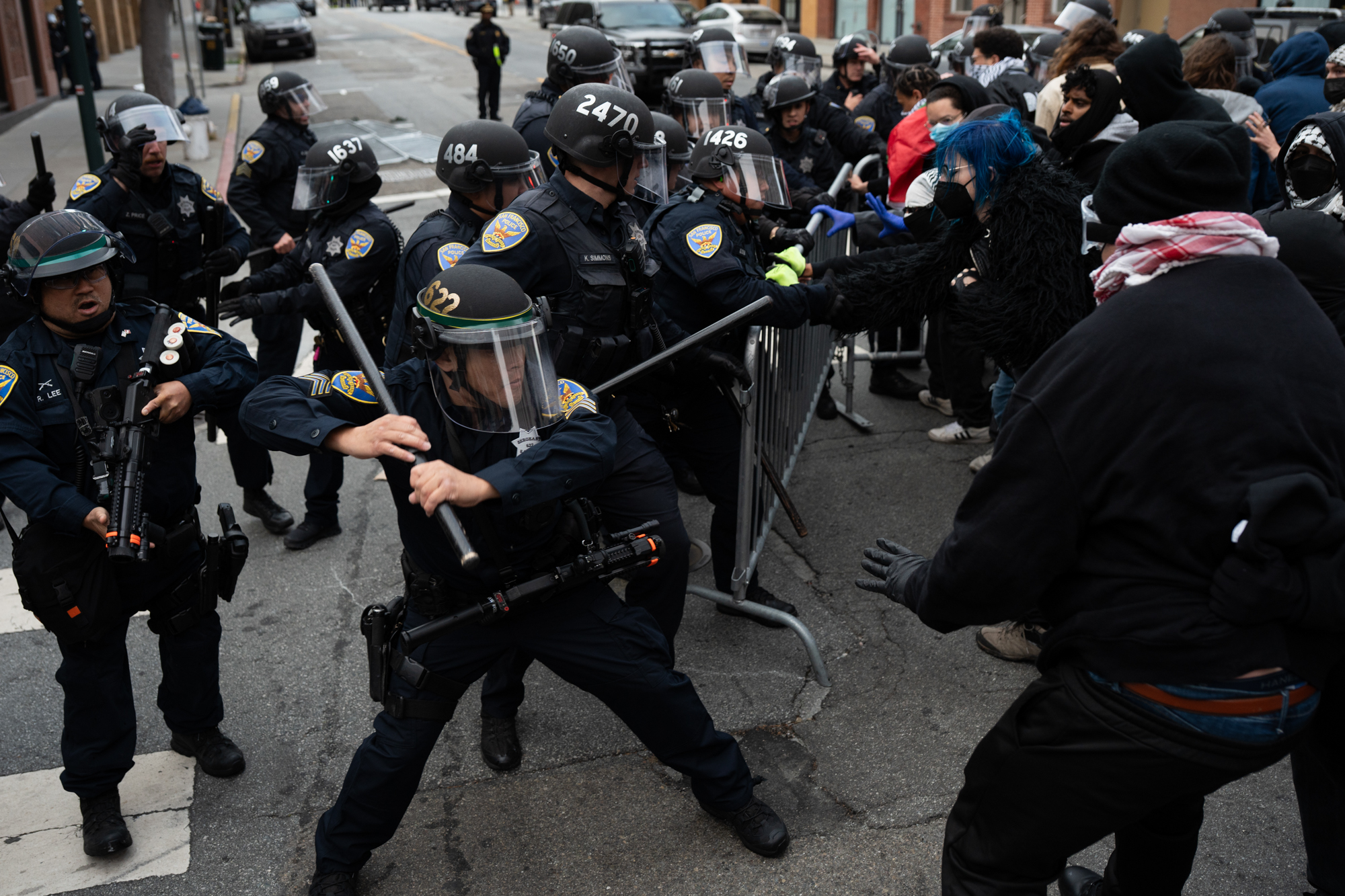 Two officers hurt, 60 arrested as ICE protests in SF turn violent