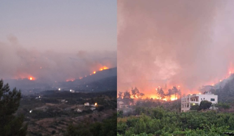 Wildfires raging in Latakia reached first Armenian-populated village in ...